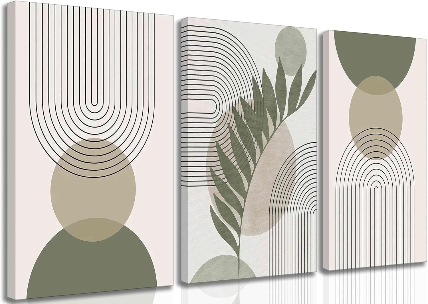 3 Pcs Boho Canvas Wall Art Mid-Century Modern Neutral Minimalist ...