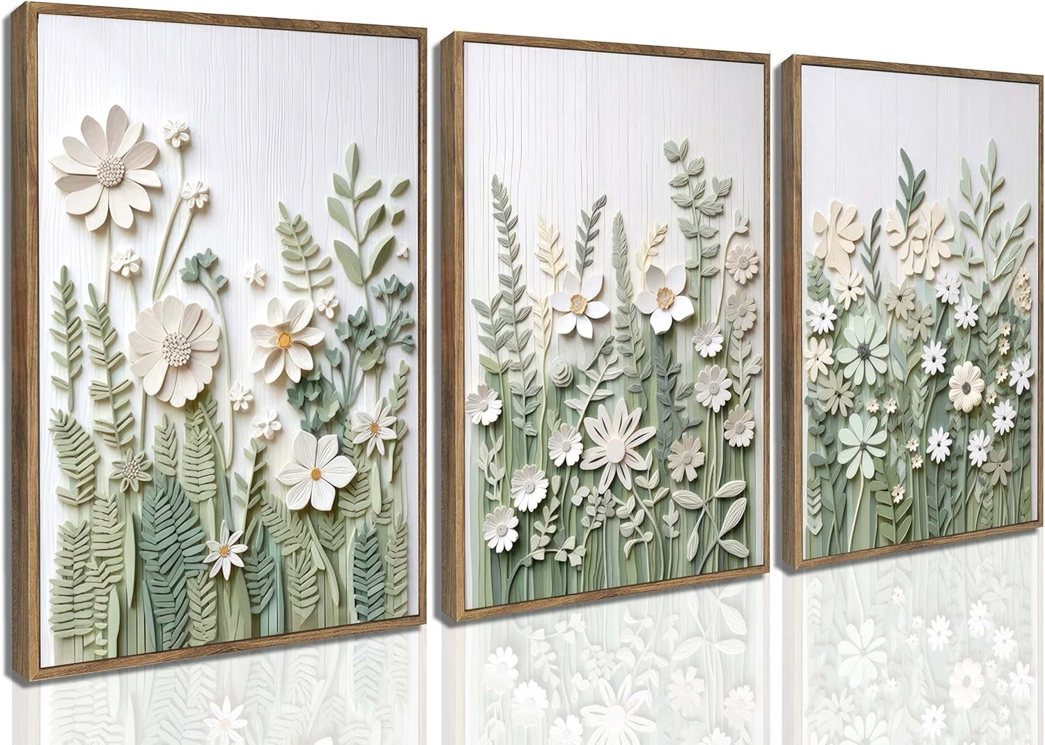 3 Pcs Boho Wild Flowers Canvas Wall Art Neutral Watercolor Boho ...