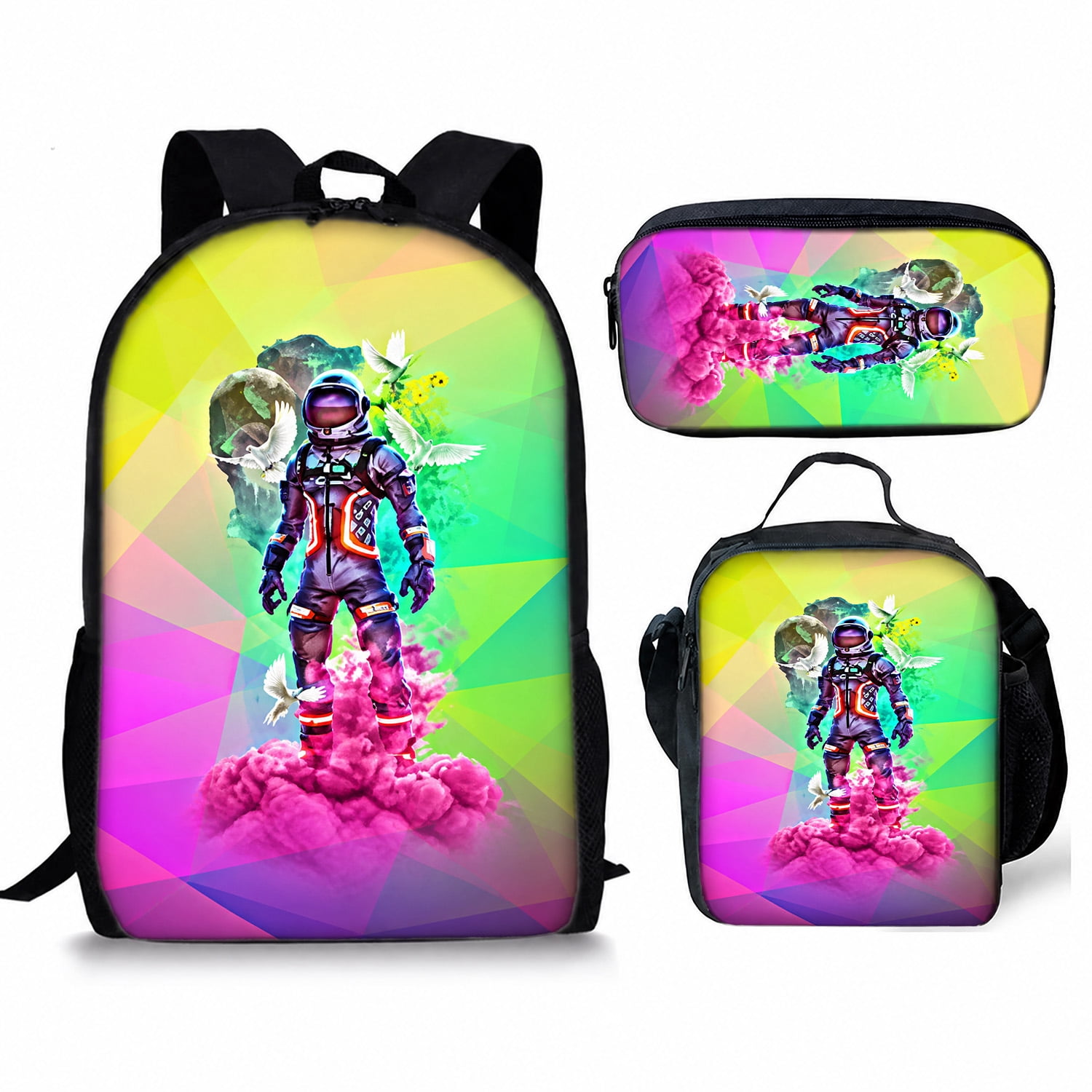 3-Pcs Bookbag Set, 3D Action Shooter Game Pattern Backpack for Gamer ...