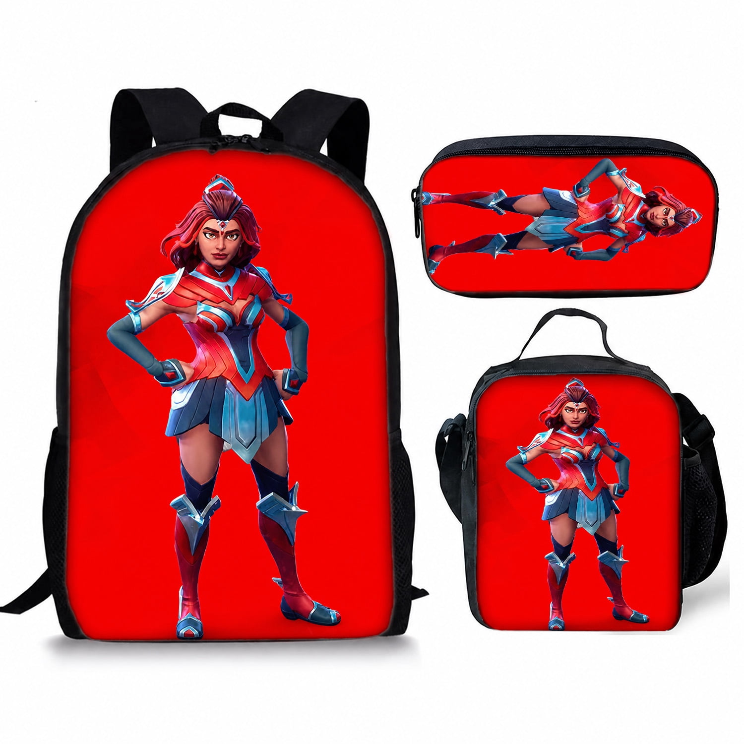 3-Pcs Bookbag Set, 3D Action Shooter Game Pattern Backpack for Gamer ...