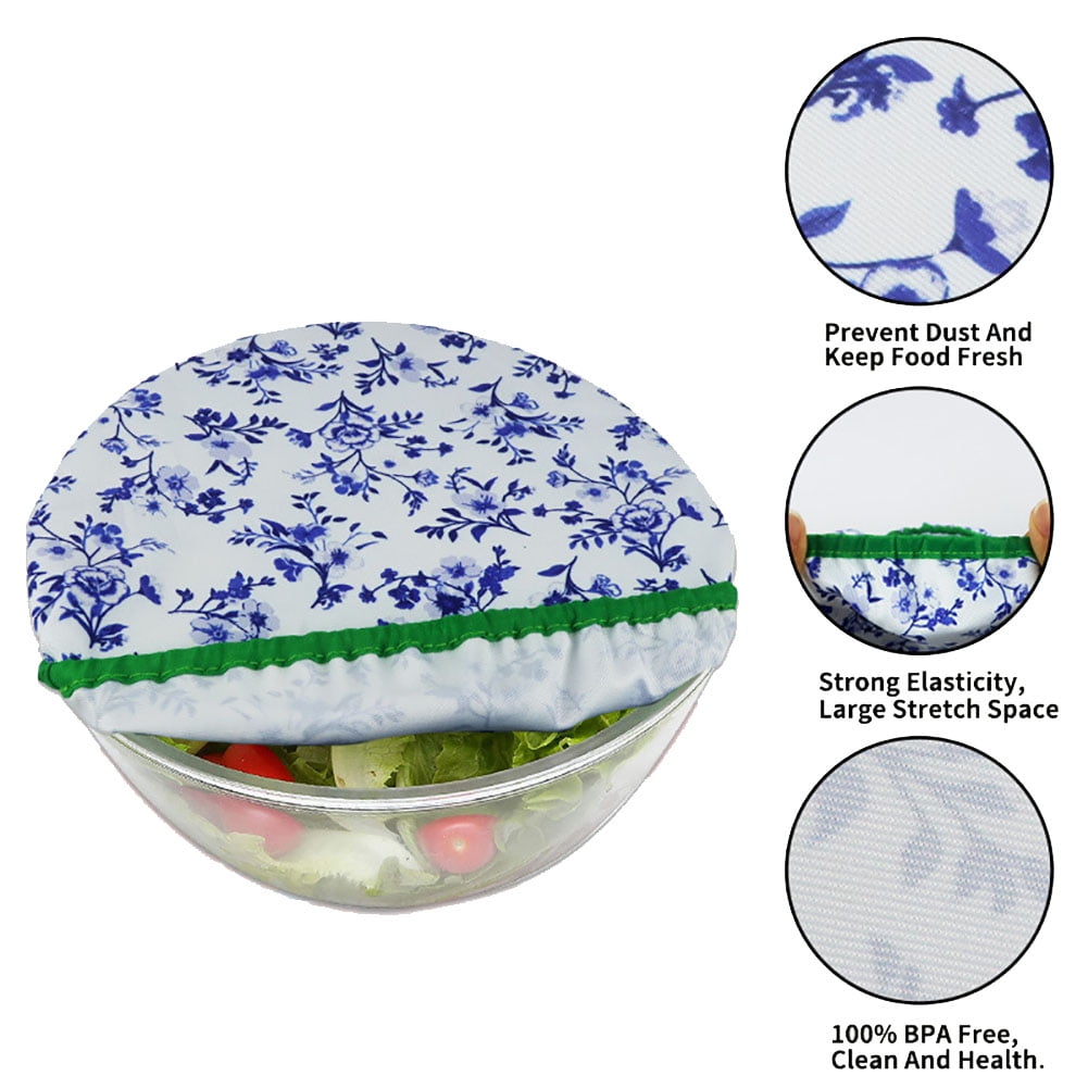 3 Pcs Bowl Covers Reusable, 3 Size Stretch Cotton Fabric Food Storage ...
