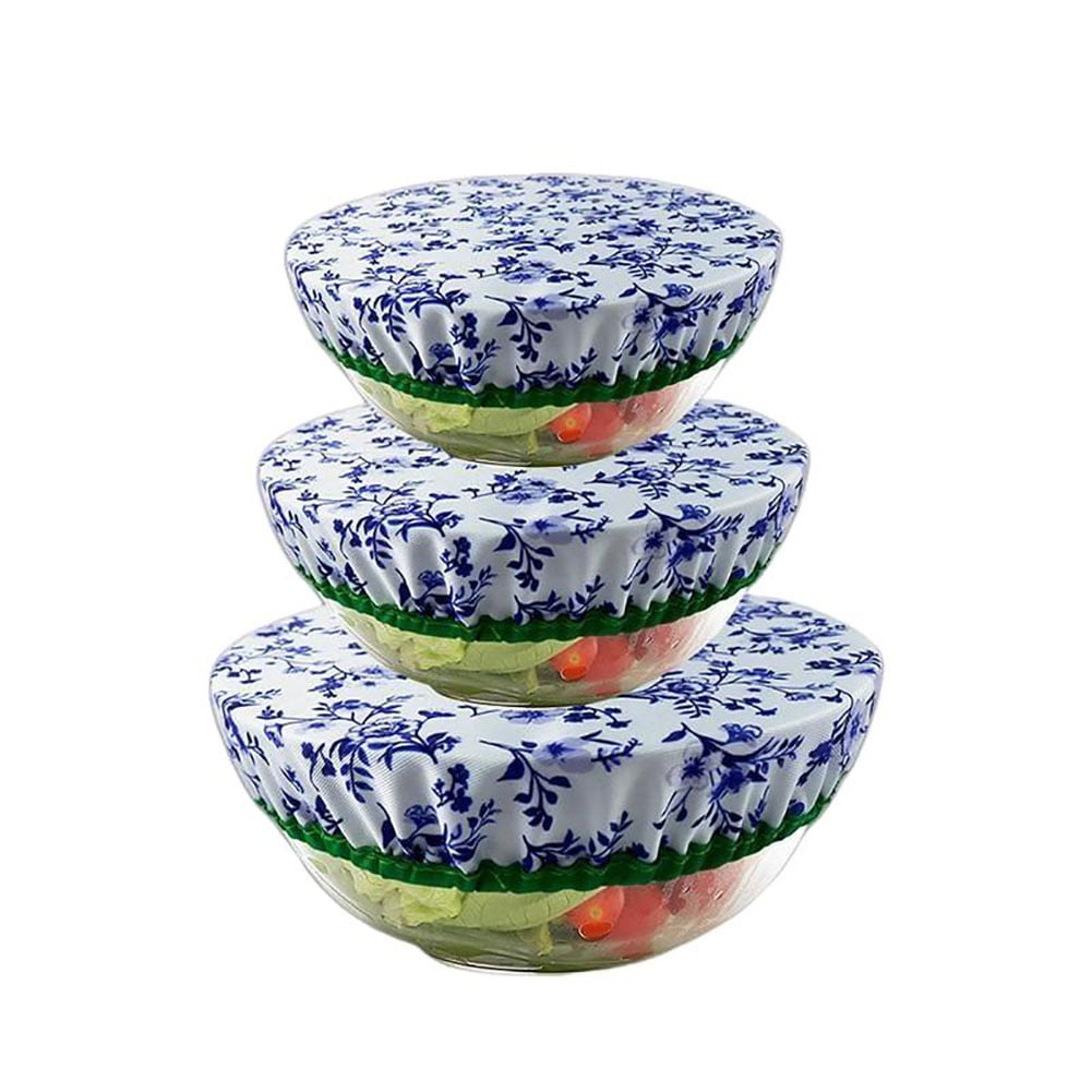 3 Pcs Bowl Covers Reusable,Fabric Stretch Food Covers,Elastic Bowl ...