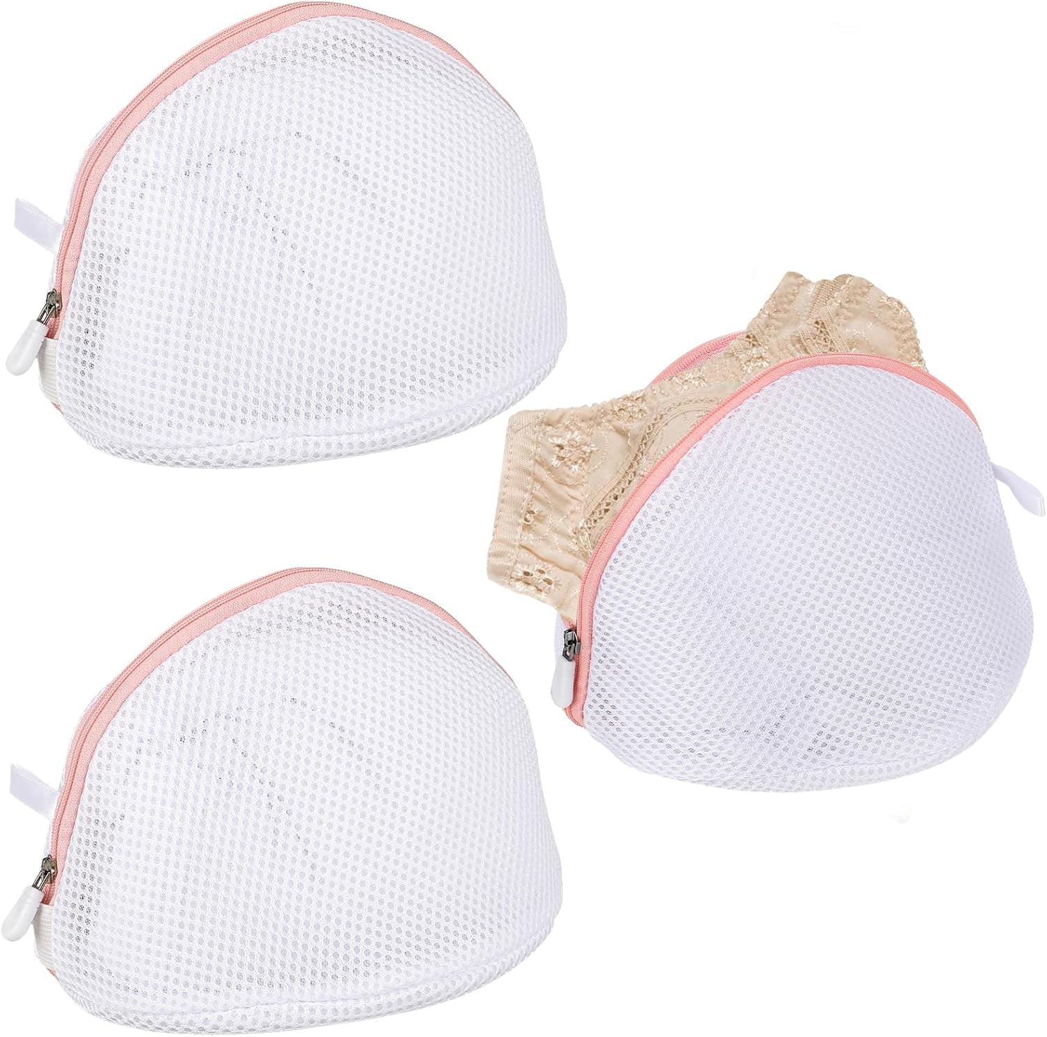 3 Pcs Bra Washing Bags, Mesh Wash Bag for Bras with Zipper, Large Bra ...