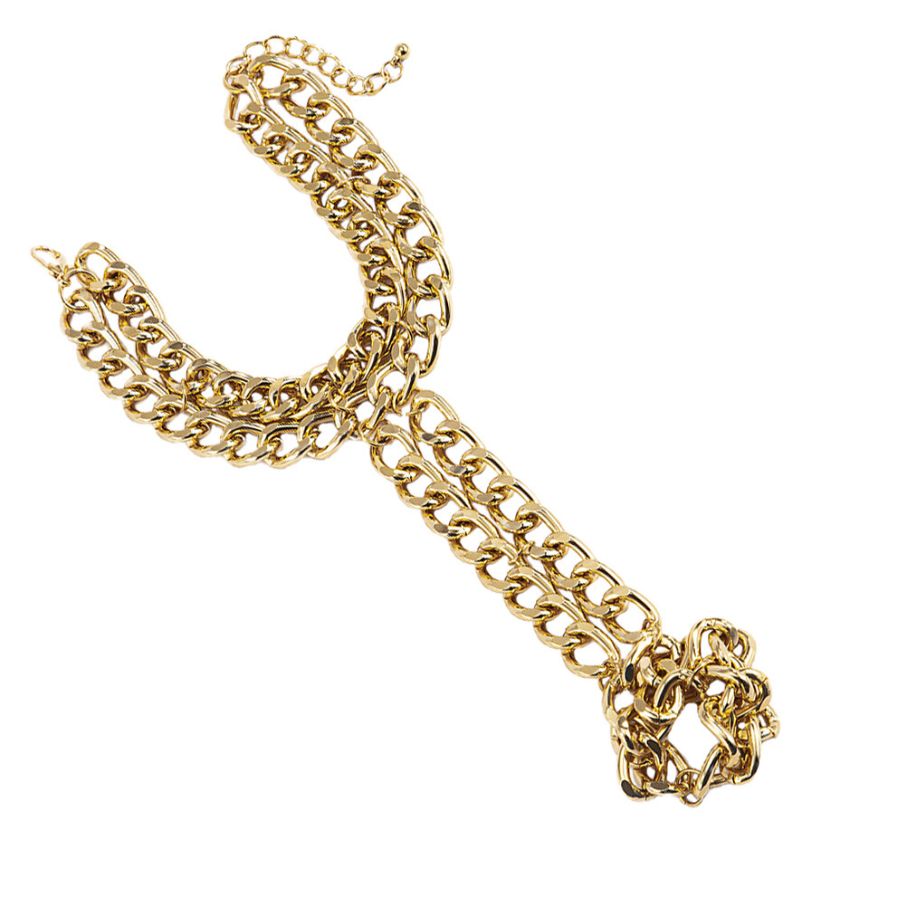 3 Pcs Bracelet Metal Hand Chain Gift Rings Bracelets Punk Charm Finger ...