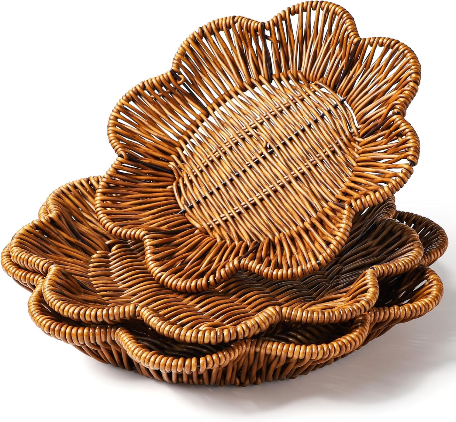 3 Pcs Bread Basket Wicker Bread Basket for Serving Woven Food Basket ...