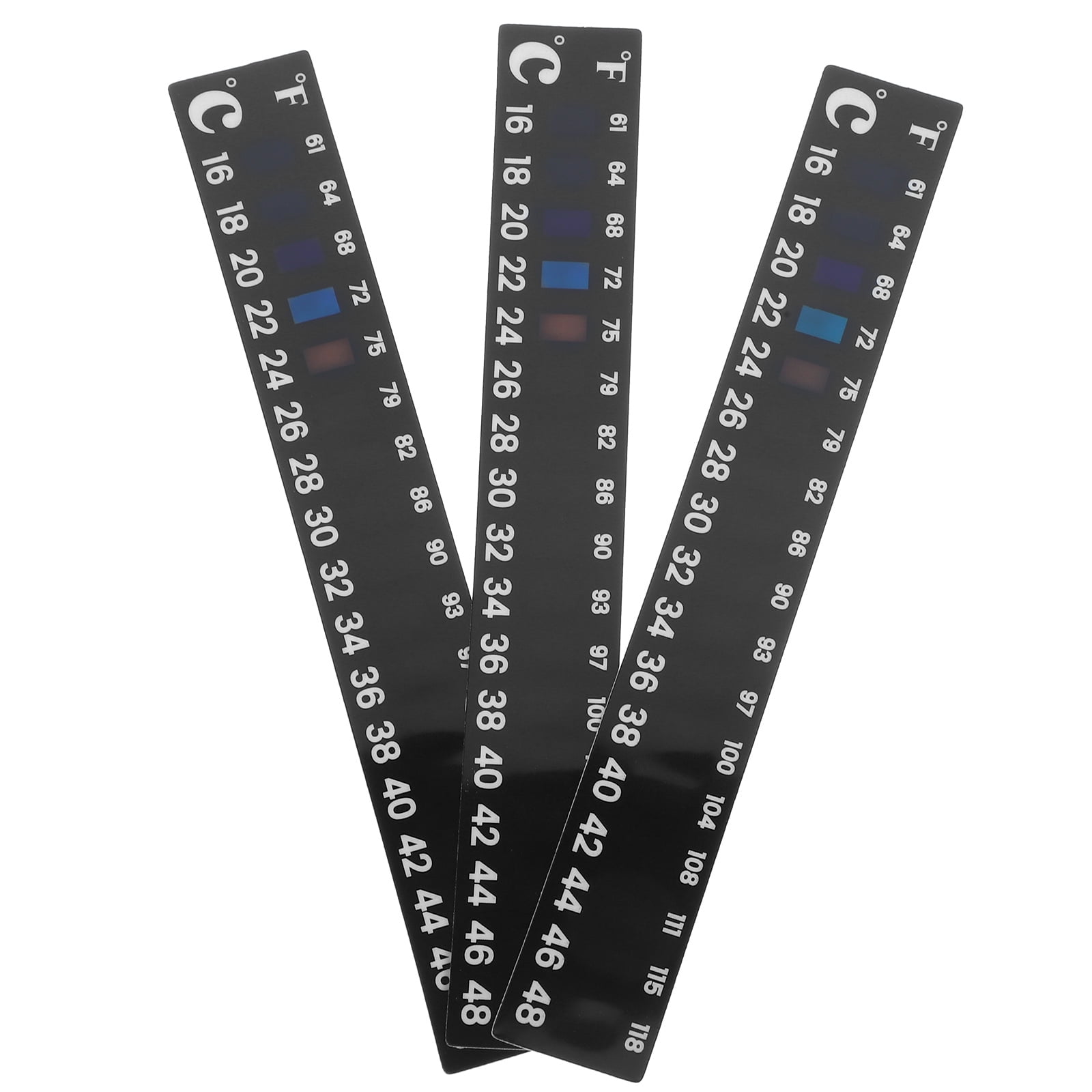 GETAJGHSD Adhesive Strip Thermometer Black Liquid Crystal 3Pcs ...