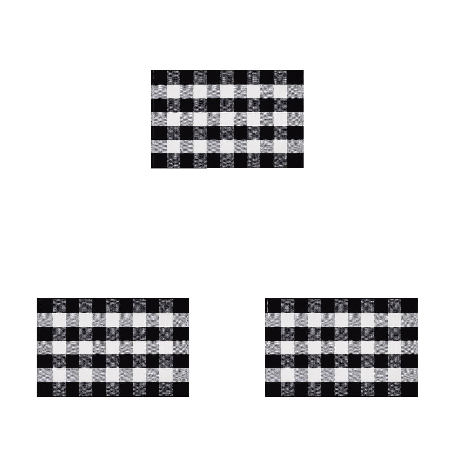 3 Pcs Buffalo Plaid Outdoor Rug, Checkered Front Porch Mat Machine ...
