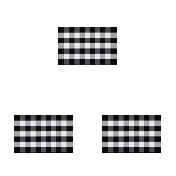 3 Pcs Buffalo Plaid Outdoor Rug, Checkered Front Porch Mat Machine ...