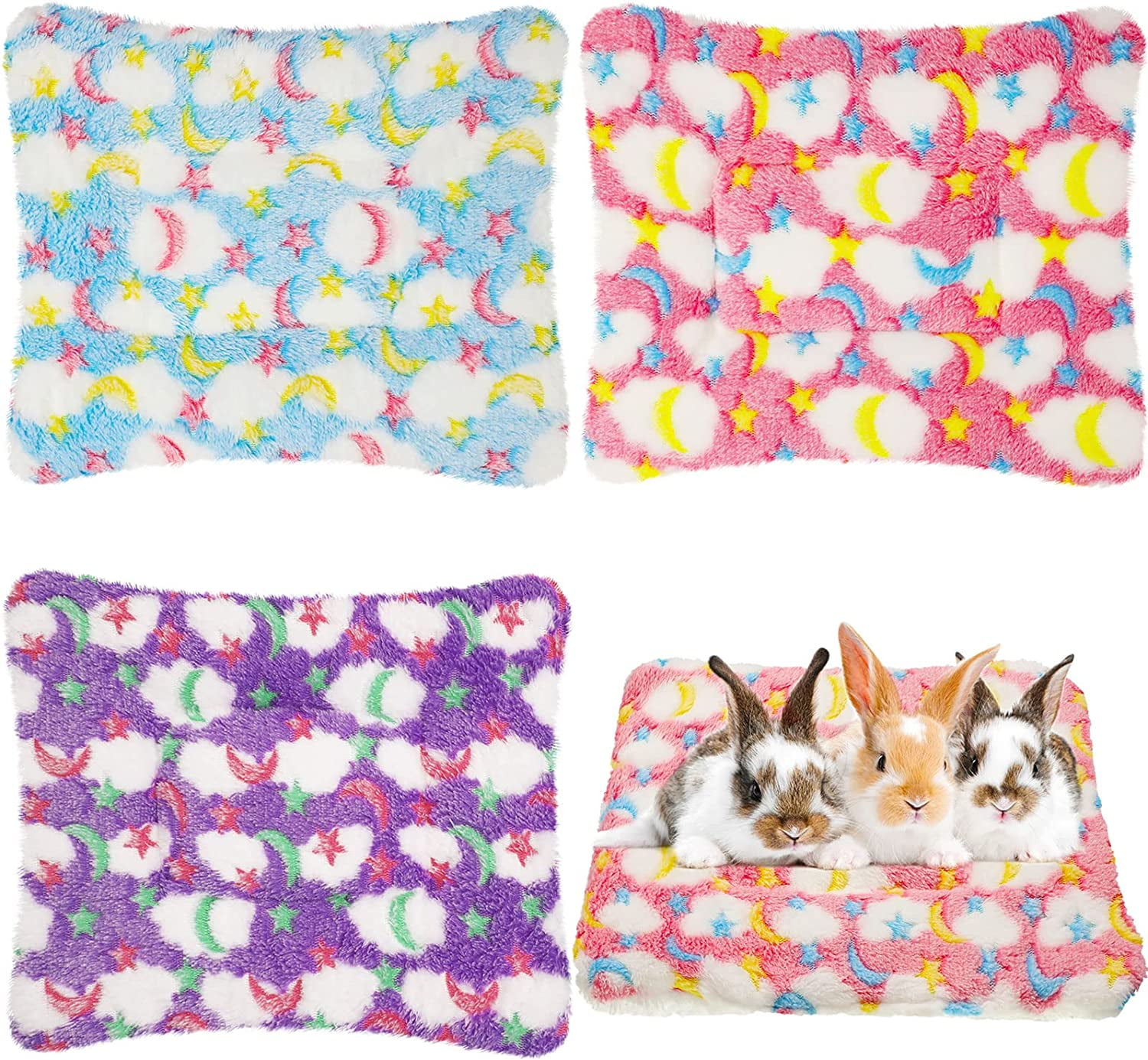 3 Pcs Bunny Guinea Pig Beds Soft Bunny Mats Warm Guinea Pig Mat Small ...