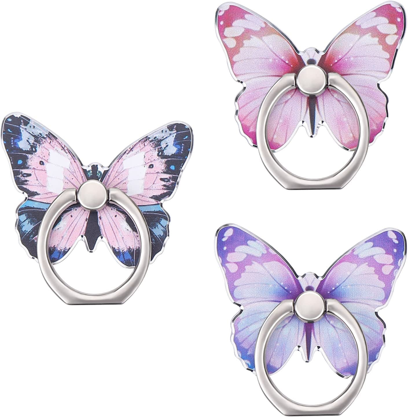 3 Pcs Butterfly Cell Phone Ring Stand Holder, Cute Butterfly Pattern ...