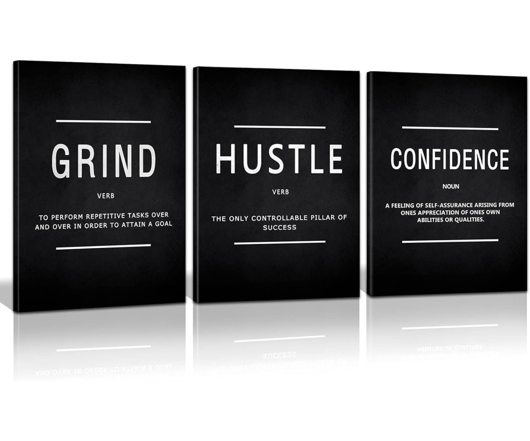 3 Pcs Canvas Painting Wall Art, The True Saying Execution Motivational ...