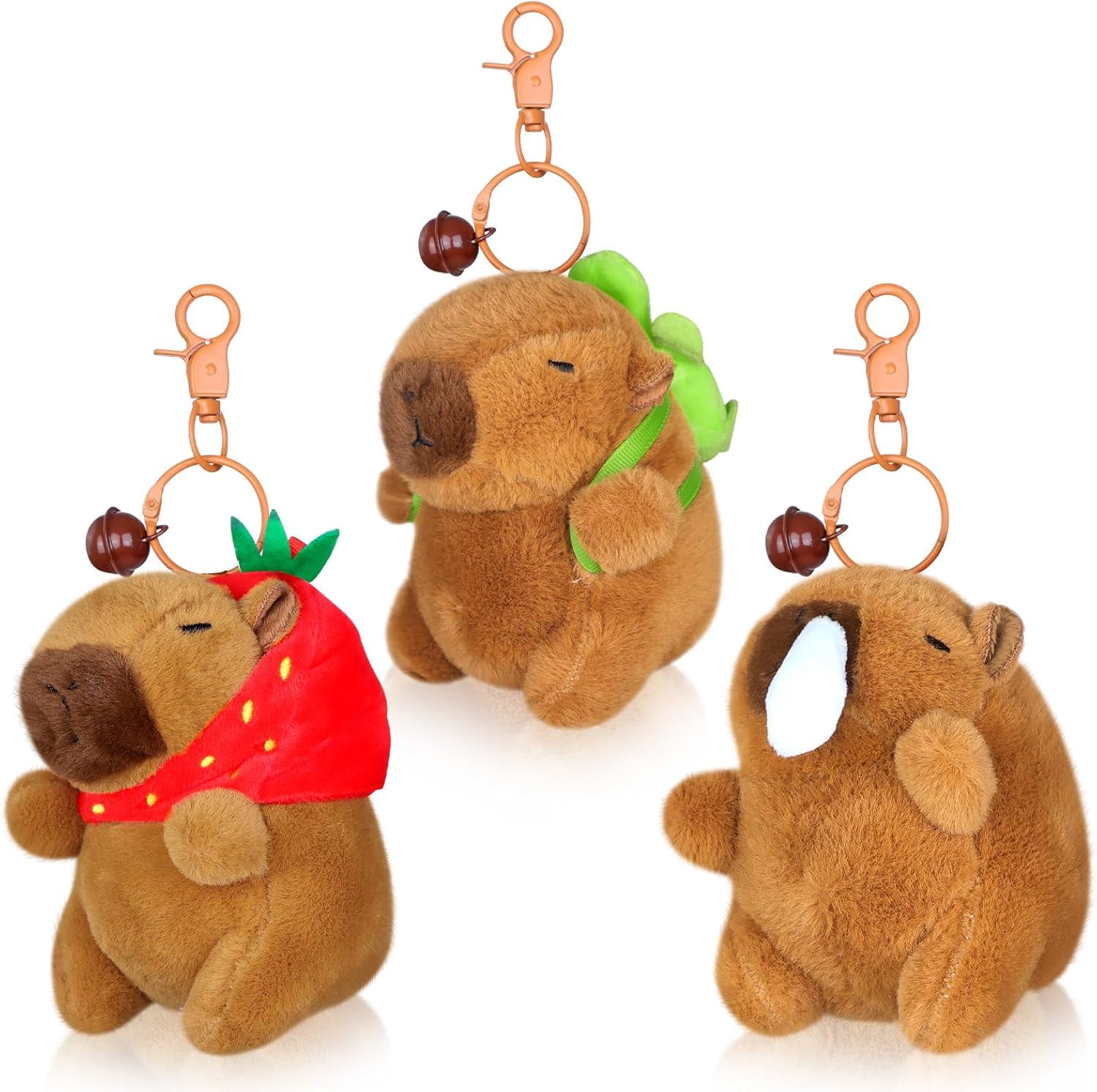 3 Pcs Capybara Plush Keychain Toy Cute Capybara Stuffed Animal Doll Key ...