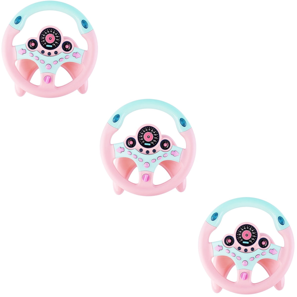 3 Pcs Car Simulation Steering Wheel with Base Educational Toy - Walmart.com