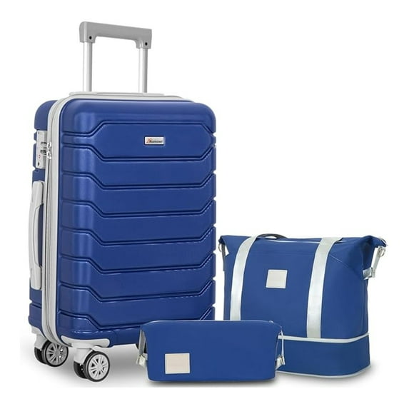3 Pcs Carry On Luggage Sets,20'' Lightweight PC+ Hardshell Luggage with ...
