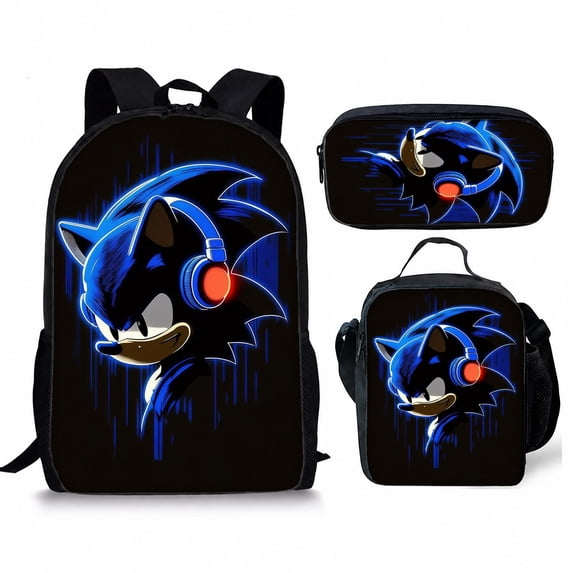 3-Pcs Cartoon Backpack Set 3D Print Oxford Cloth Durable Bookbag Large ...