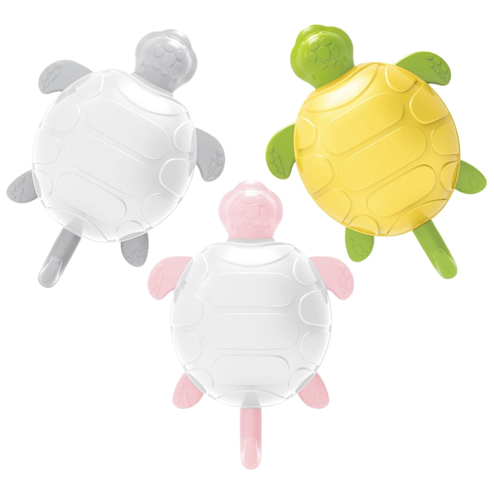 3 Pcs Cartoon Turtle Sticky Hook Decor Key Fob Plastic Hooks Decorative ...