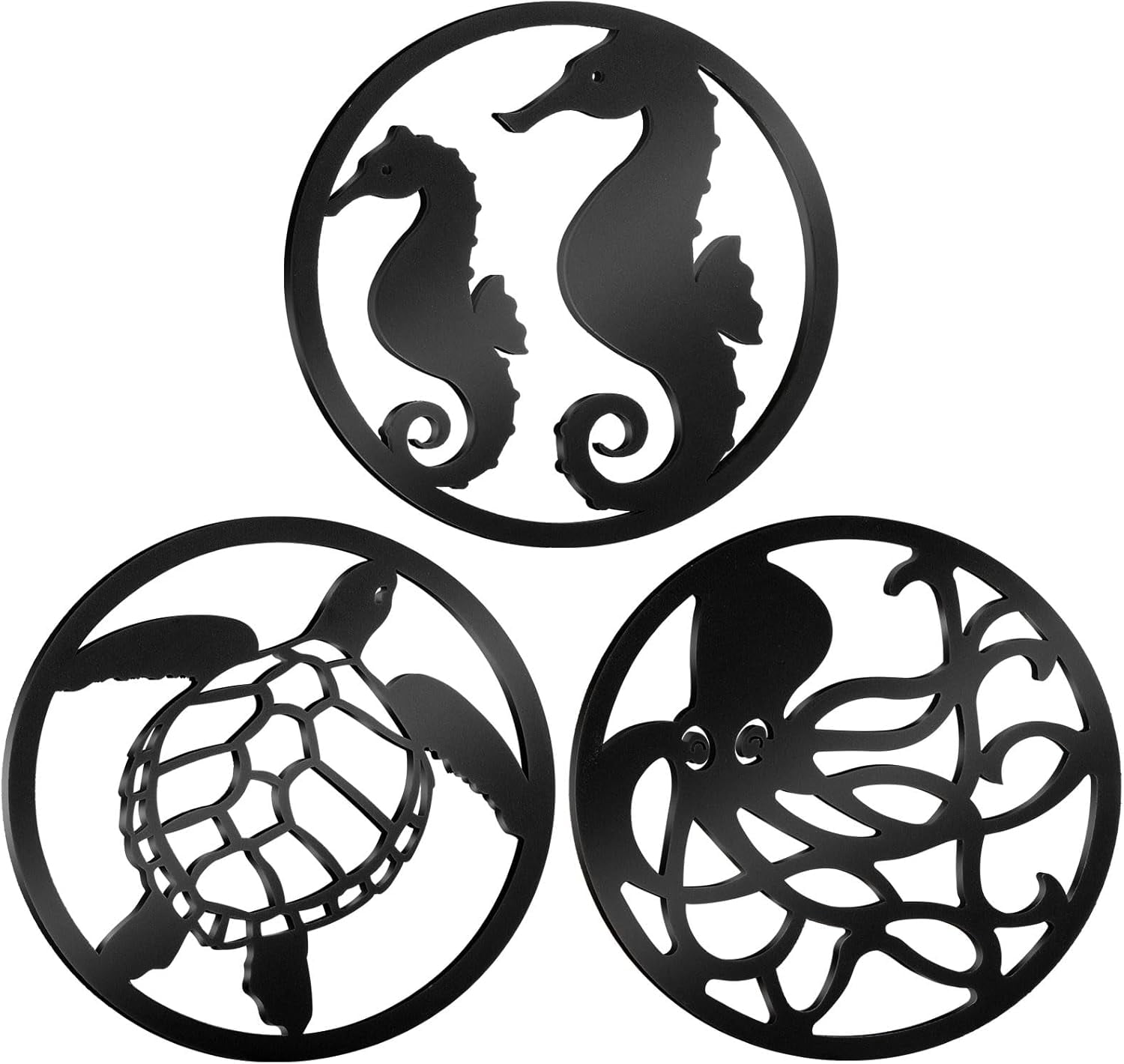 3 Pcs Cast Iron Trivets for Hot Dishes 7.9 Inch Metal Iron Trivets for ...