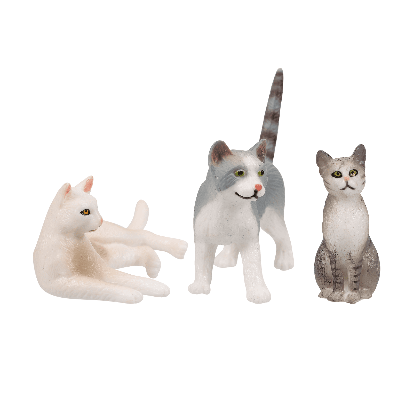 3 Pcs Bristle Cat Ornaments Mini Animal Figures Cats Kids Toys Child ...