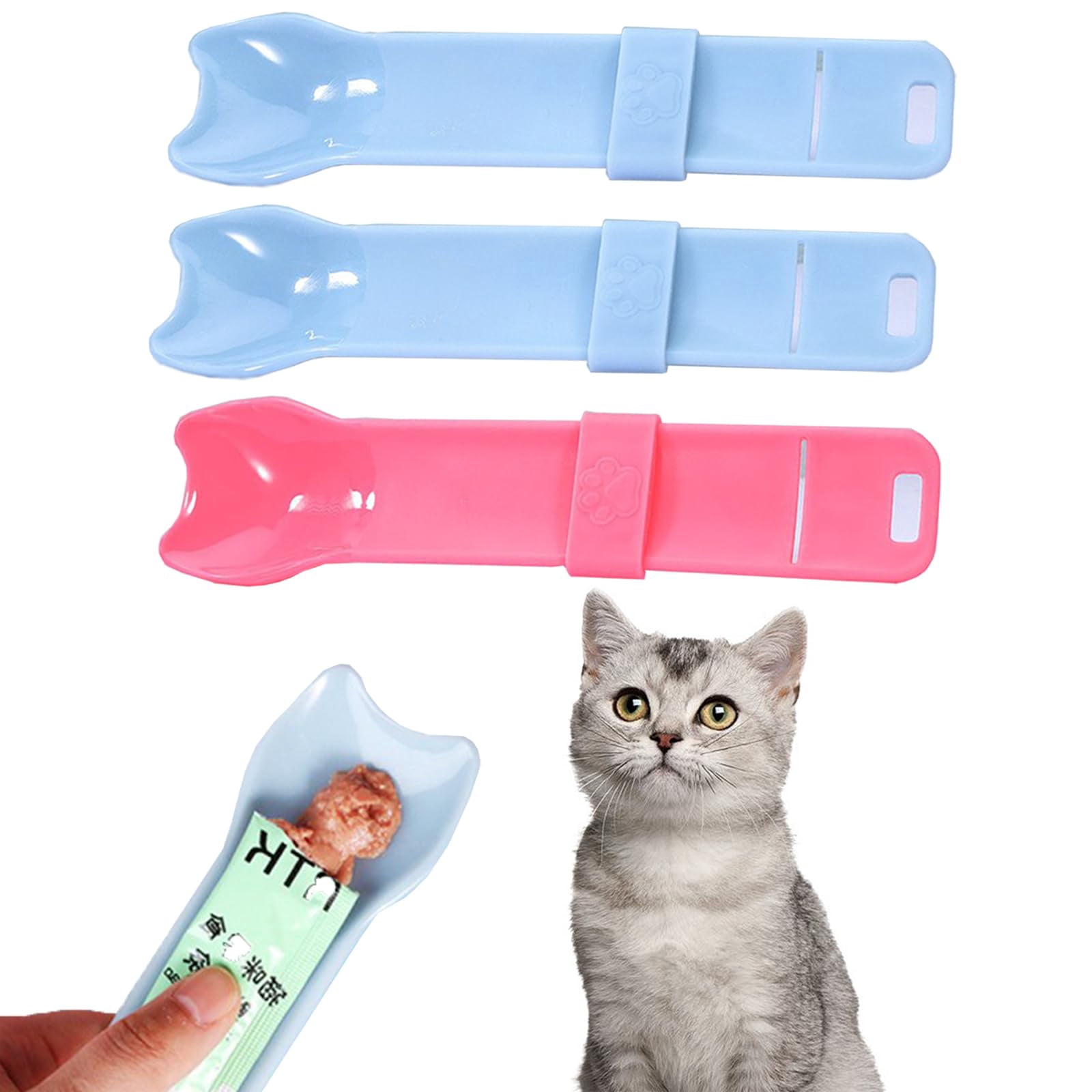 Happy Spoon For Cats 3Pcs Cat Strip Feeder Spoon Pet Treat Squeeze ...