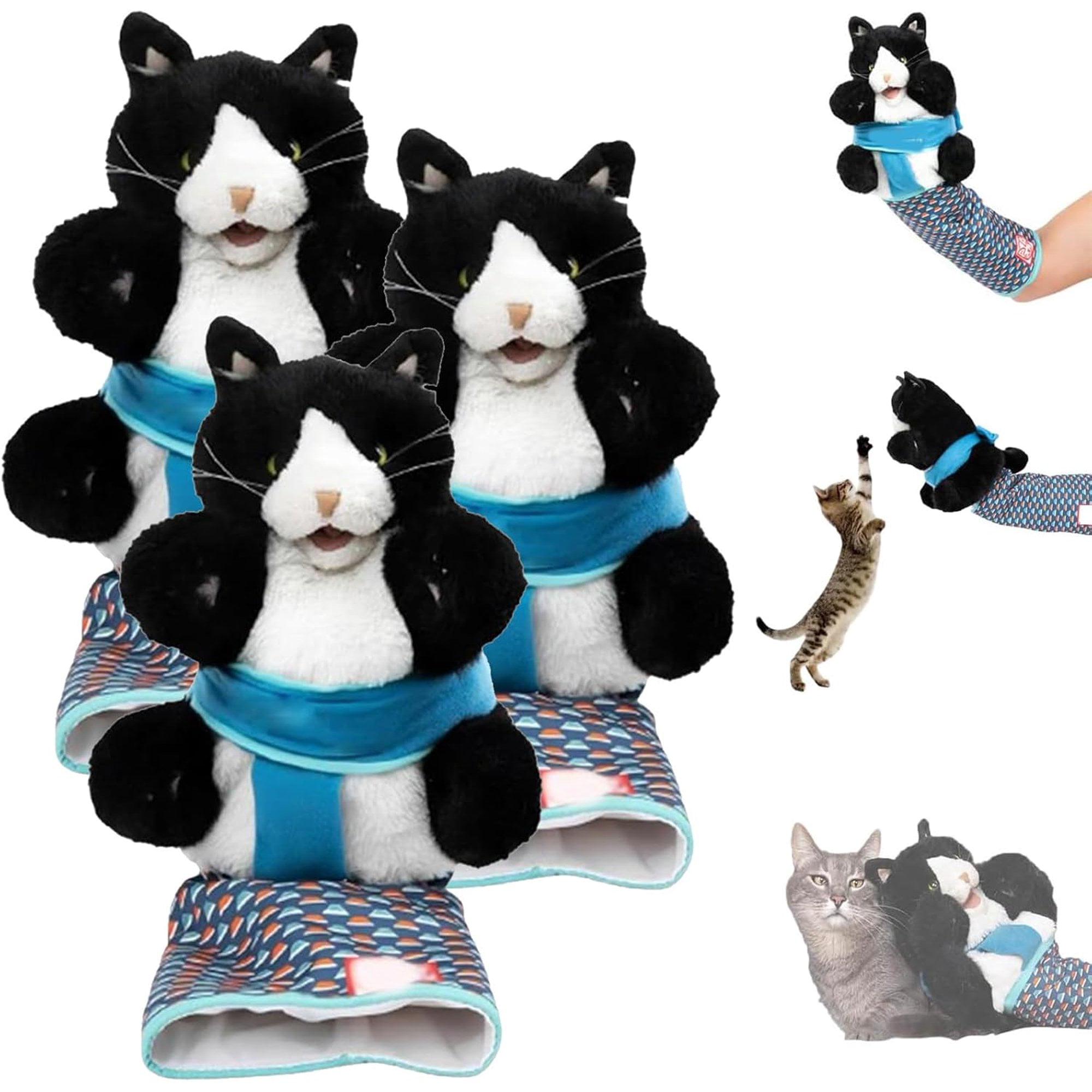 3 Pcs Cat Wrestle Toy Puppet, Cat Puppet Wrestler, Interactive Cat ...