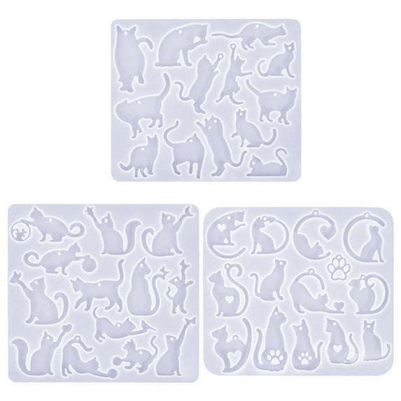 3 Pcs Cats Earrings Molds Jewelry Making Molds Handmade Epoxy Resin ...