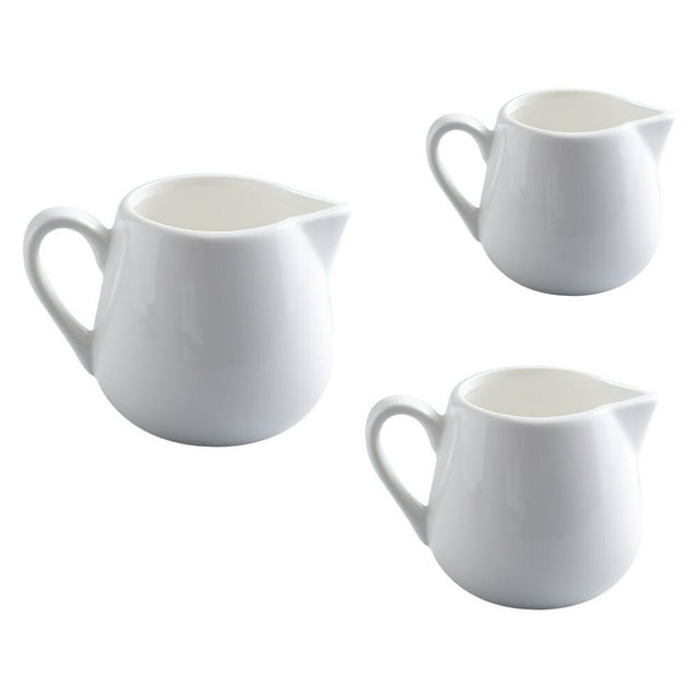 3 Pcs Ceramic Milk Jug Coffee Creamer Pitcher Honey Container Without ...