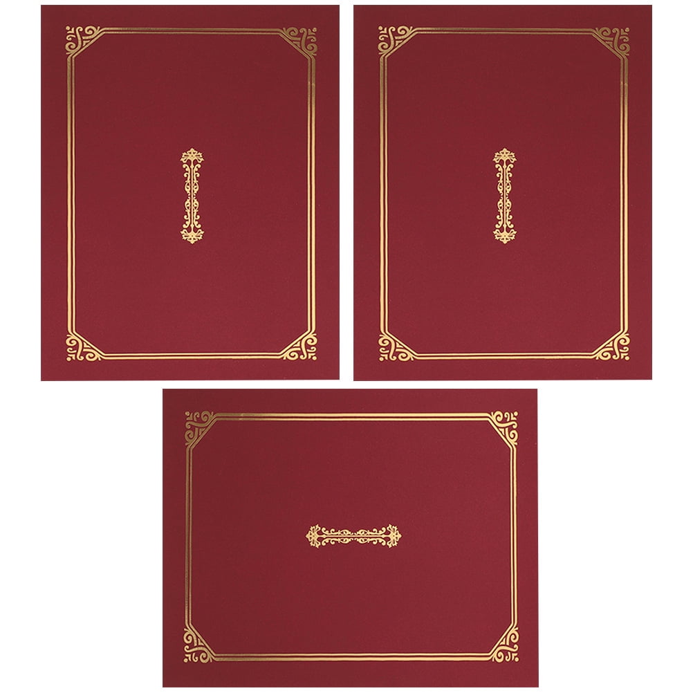 3 Pcs Certificate Folders Diploma Covers Padded Black Shell Staff ...