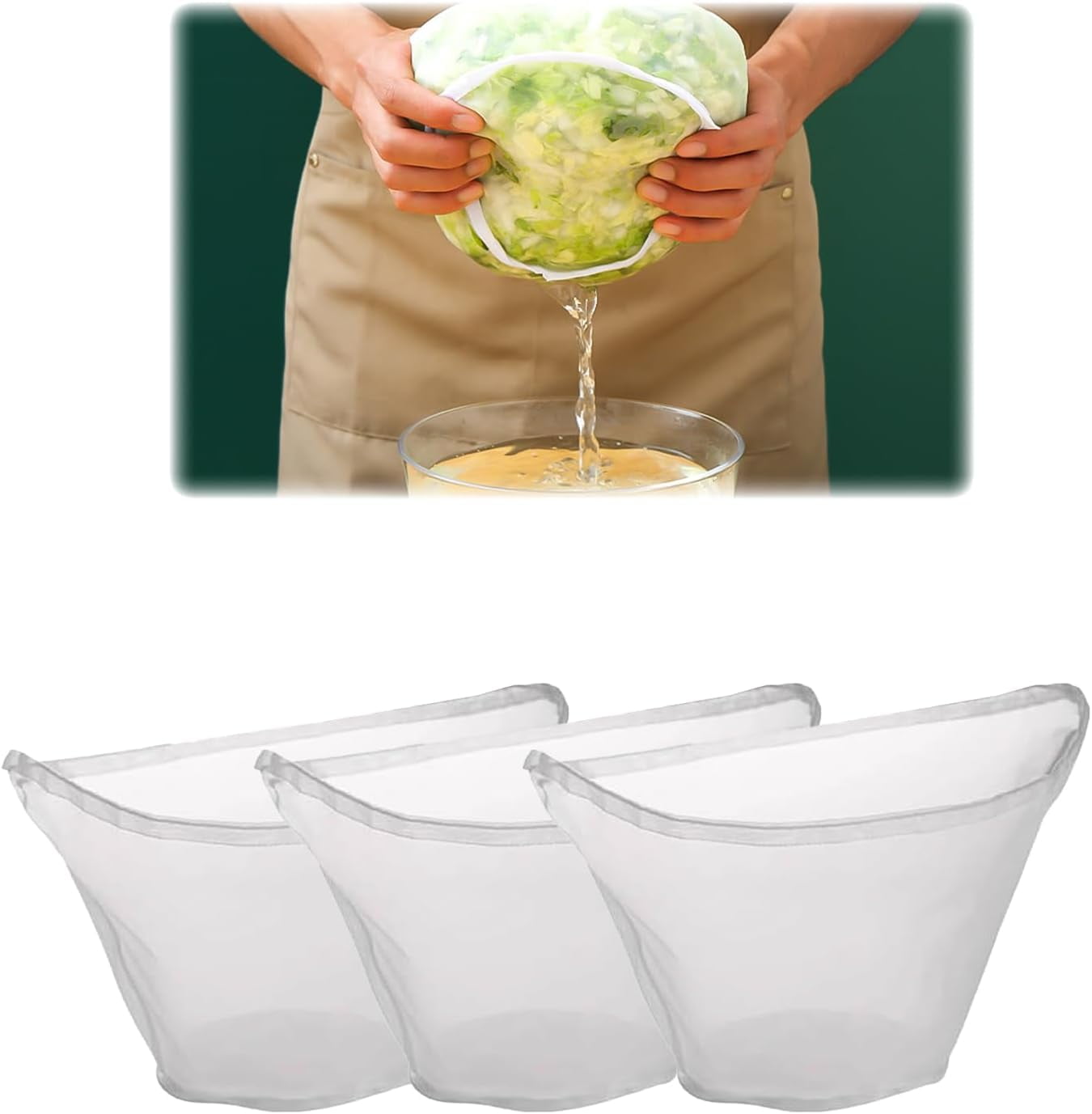 3 Pcs Cheese Cloth Bag for Straining, 2026 New Cheesecloth Bags Nut ...