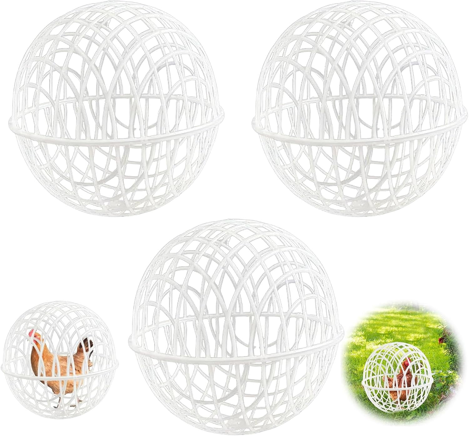 3 Pcs Chicken Balls Cage, Rolling Chicken Coop Ball for Backyard ...