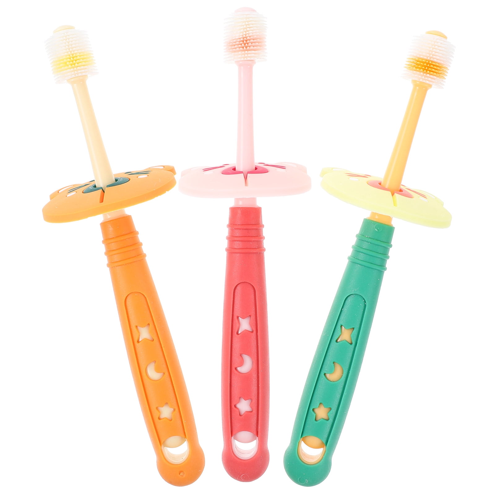 Raindrops 3Pcs Manual Toothbrush for Kids Green PP Nano Materials Teeth ...