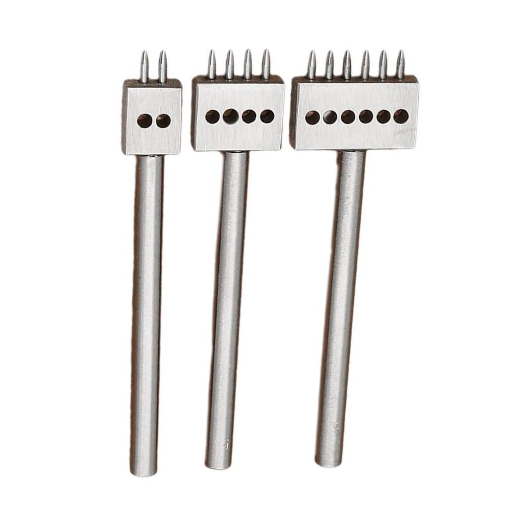3 Pcs Chisel Set 4mm 2/4/6 Prong Tooth Hole Punch Tool for Craft ...