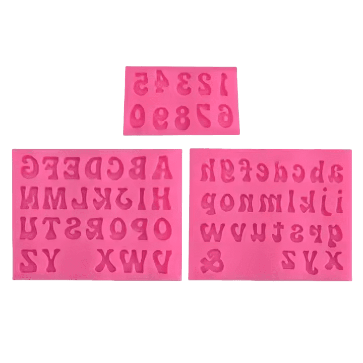 3 Pcs Chocolate Candy Molds, Silicone Alphabet and Number Molds for ...