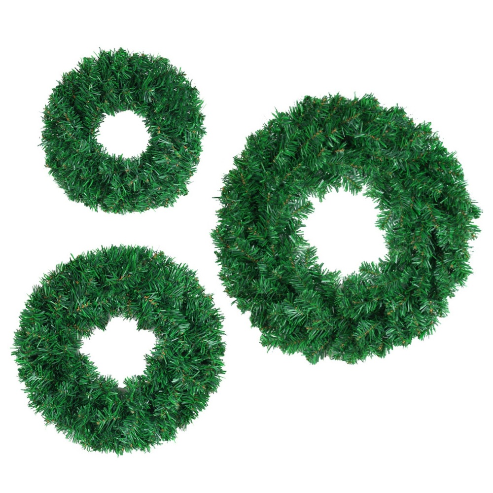 3 Pcs Christmas DIY Green Wreath Artificial Christmas Wreaths Faux ...