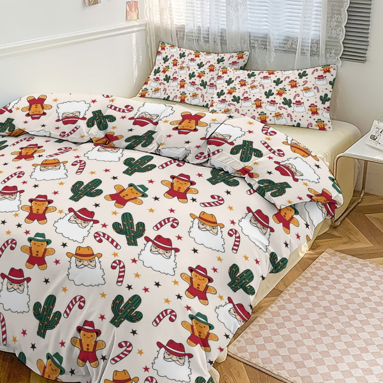 3 Pcs Christmas Gingerbread Bedding Cover Set for Fans Microfiber ...