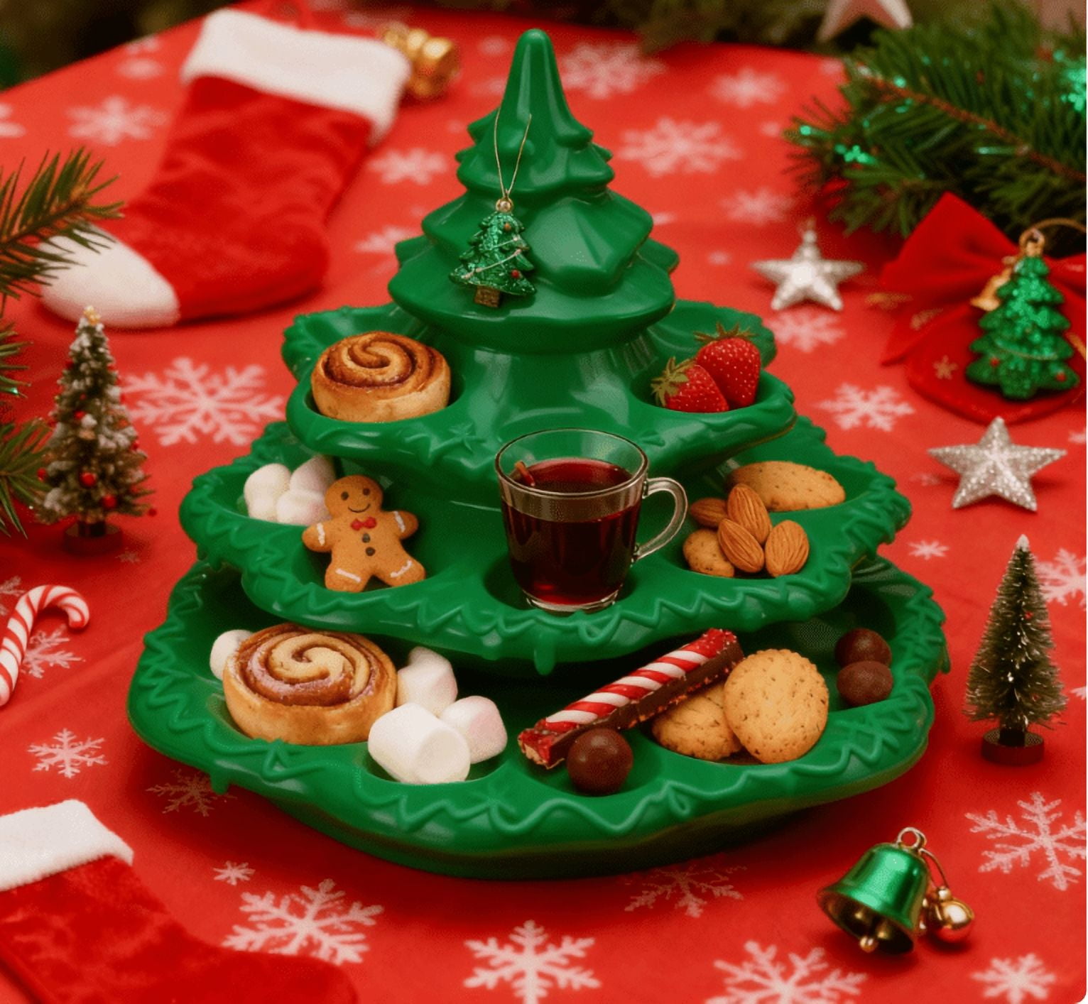 3 Pcs Christmas Tree Shape Deviled Egg Trays Platters Holds 26 Holes ...