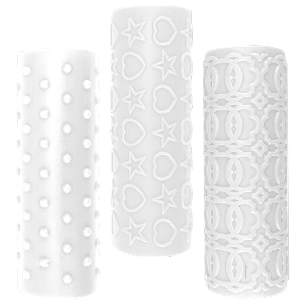 3 Pcs Clay Texture Stick Tools Sculpting Polymer Roller Rollers White ...