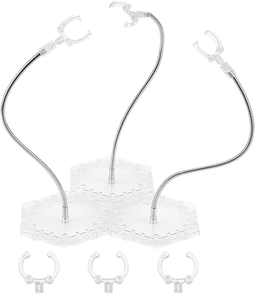 3 Pcs Clear Action Figure Stand 9.8inch High Adjustable Metal Support ...
