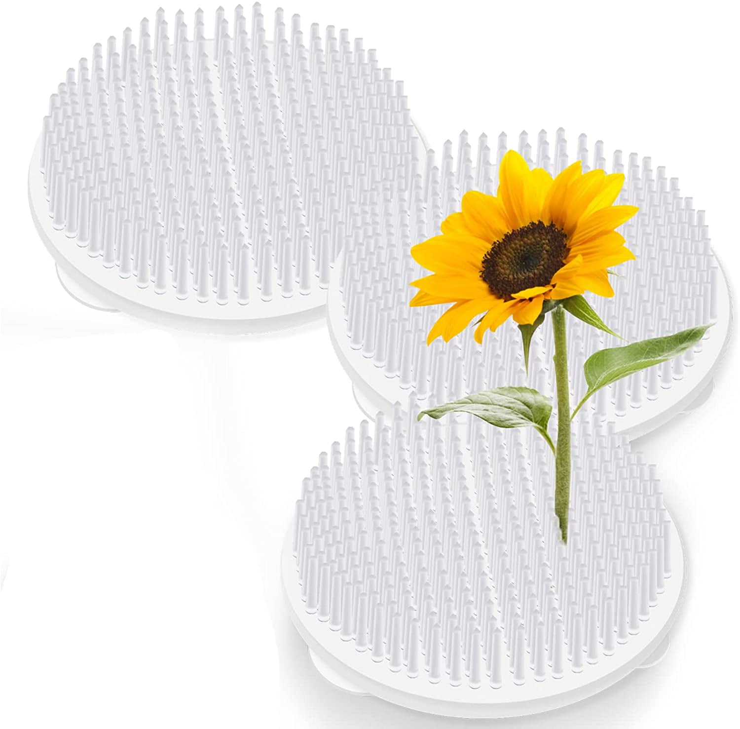 3 Pcs Clear Japanese Floral Frogs, 2.76" Plastic Ikebana Kenzan Flower ...