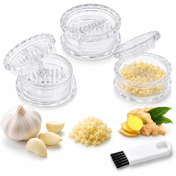 3 Pcs Clear Manual Garlic Twister and Ginger Mincer Tool, Garlic ...
