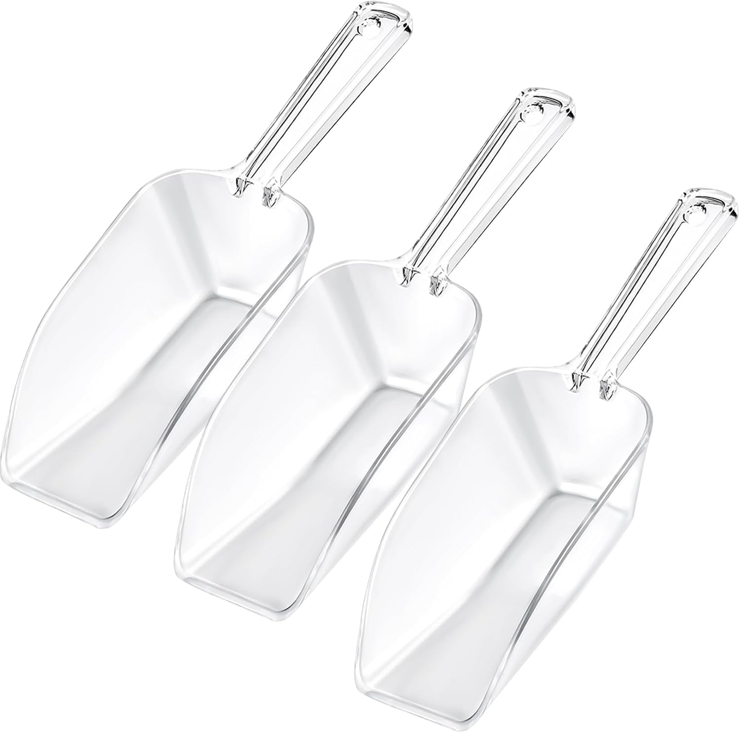 3 Pcs Clear Plastic Ice Scoop Set, Small Acrylic Serving Scoops For ...