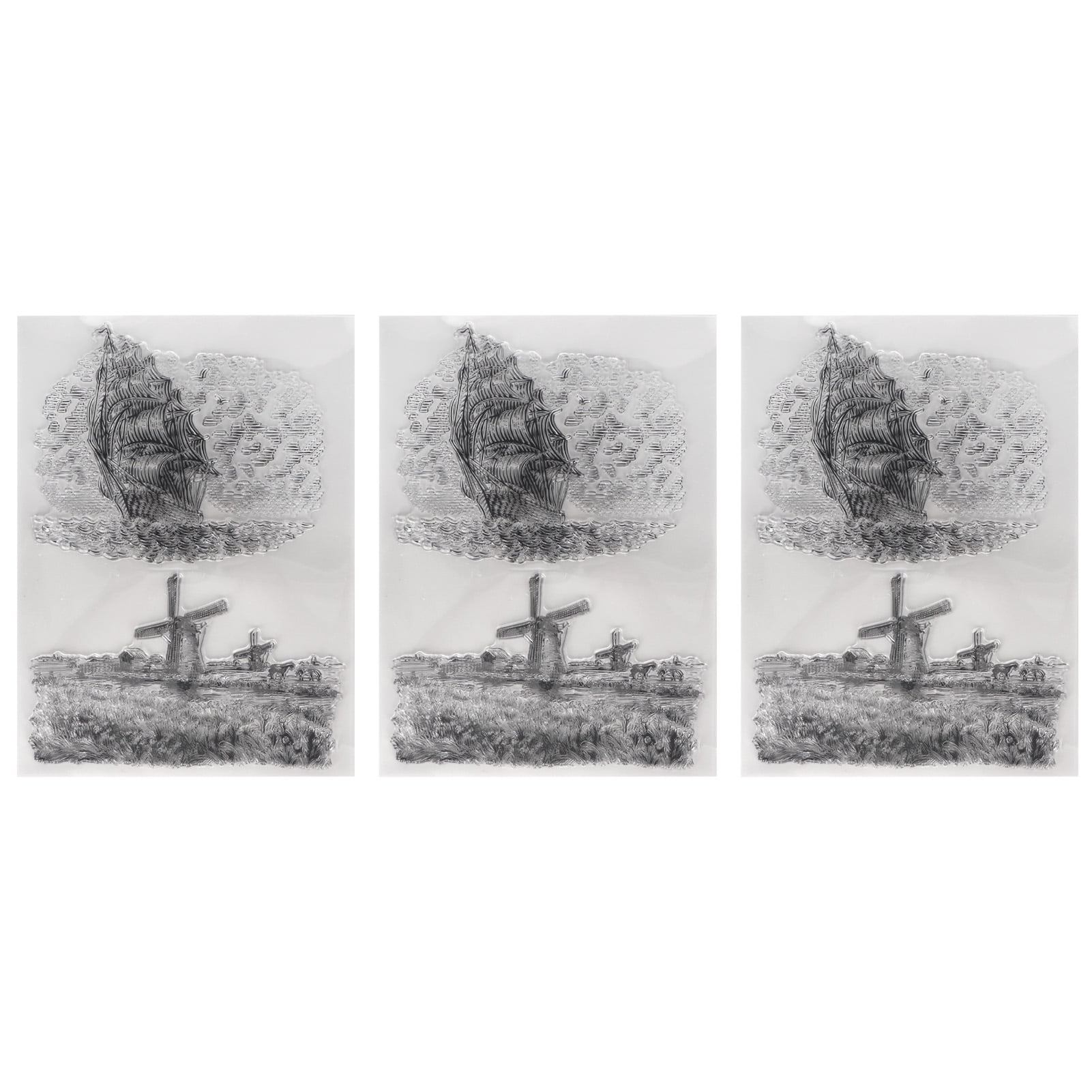 3 Pcs Clear Stamp Unique Design Recyclable Simple Operation Transparent ...