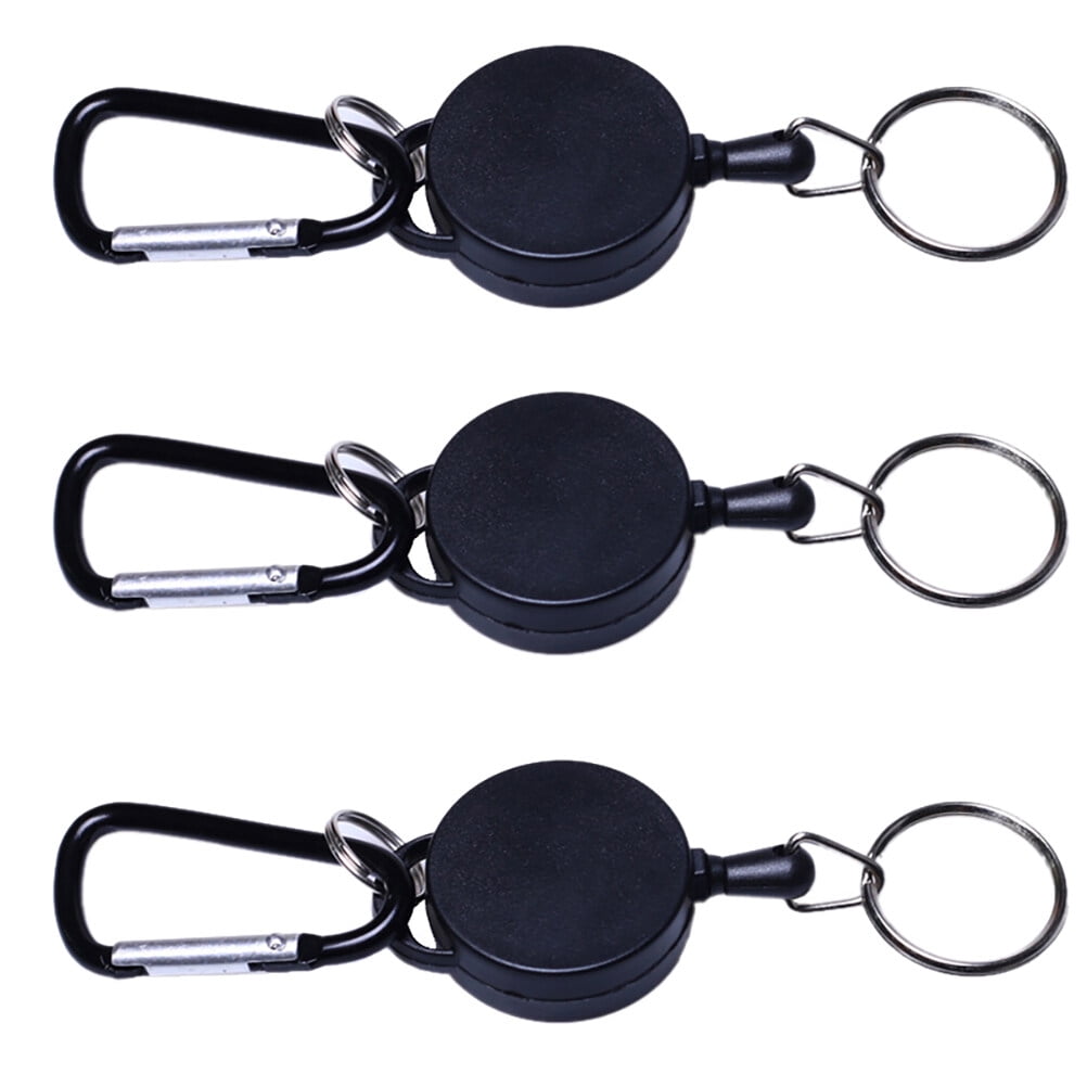 3 Pcs Clip Holder Card Retractable Keychain Extendable Outdoor ...