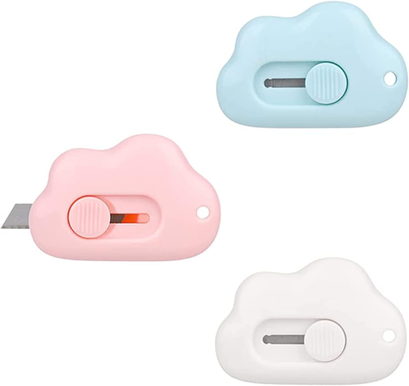 3 Pcs Cloud Shaped Mini Art Utility Knives Box Cutter Retractable ...