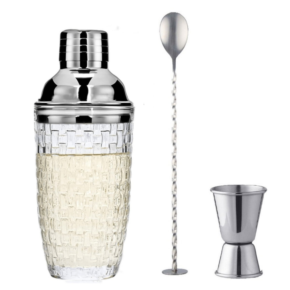 3 Pcs Cocktail Shaker Set, Dingrich 13.5oz Glass Cocktail Shaker ...