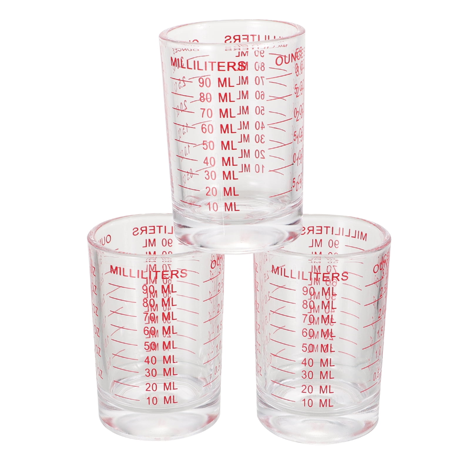 3 Pcs Coffee Clear Measuring Scale Cup Glass Mug Cups Kitchen Baking ...