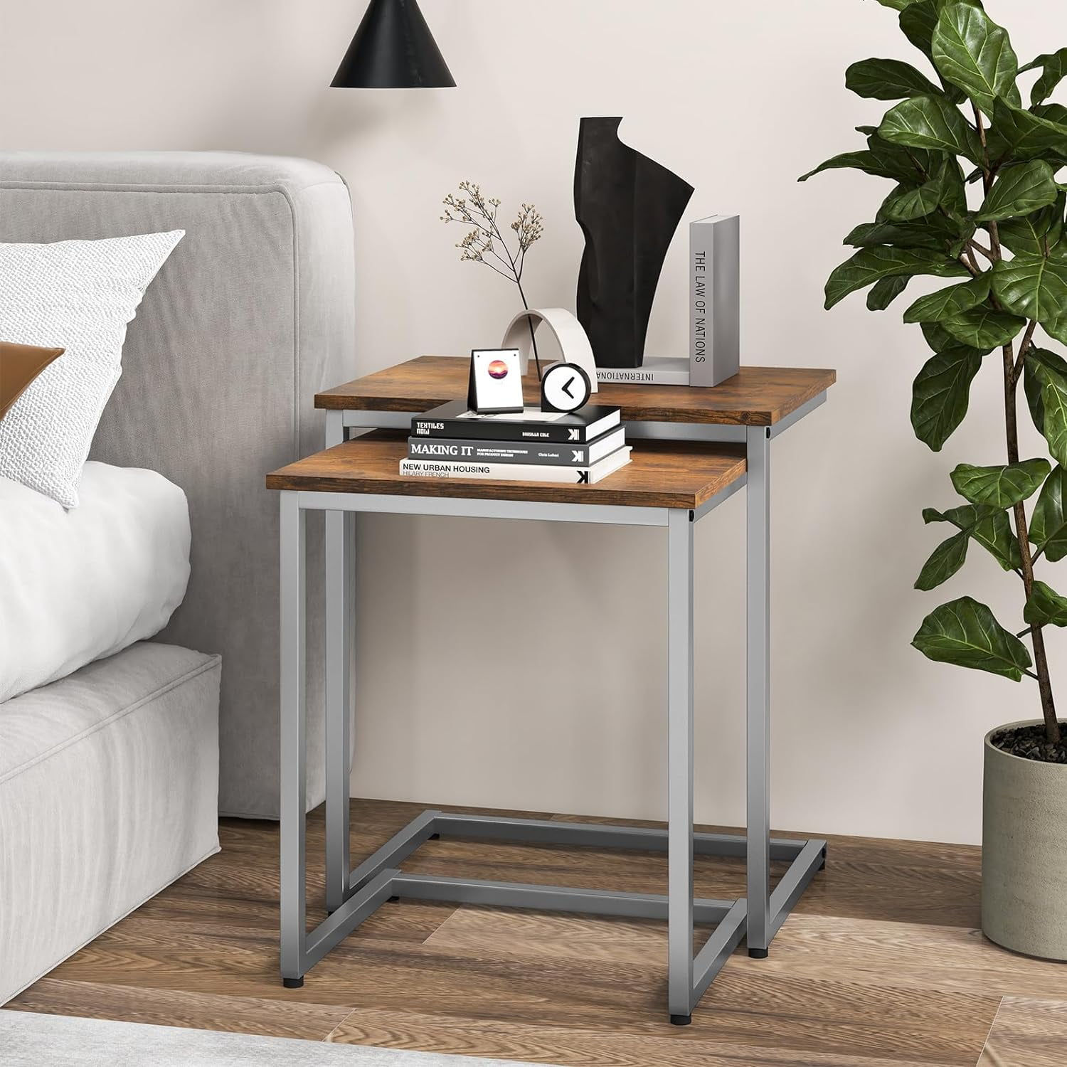 3 Pcs Coffee End Tables Stacking Side Nightstand Living Room Furniture ...