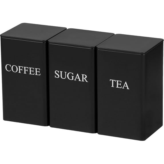 3 Pcs Coffee Tea Sugar Container Set, 1000 ml Metal Vintage Kitchen ...
