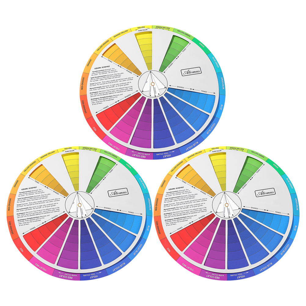 3 Pcs Color Palette Class Teaching Tool Color Learning Paper Color ...