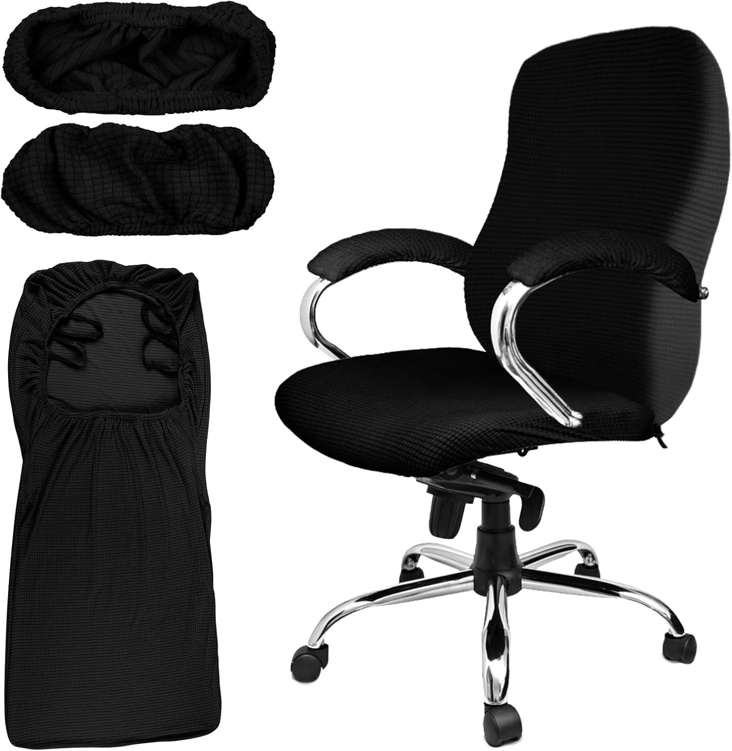 3 Pcs Computer Office Chair Cover Universal Rotating Slipcovers ...