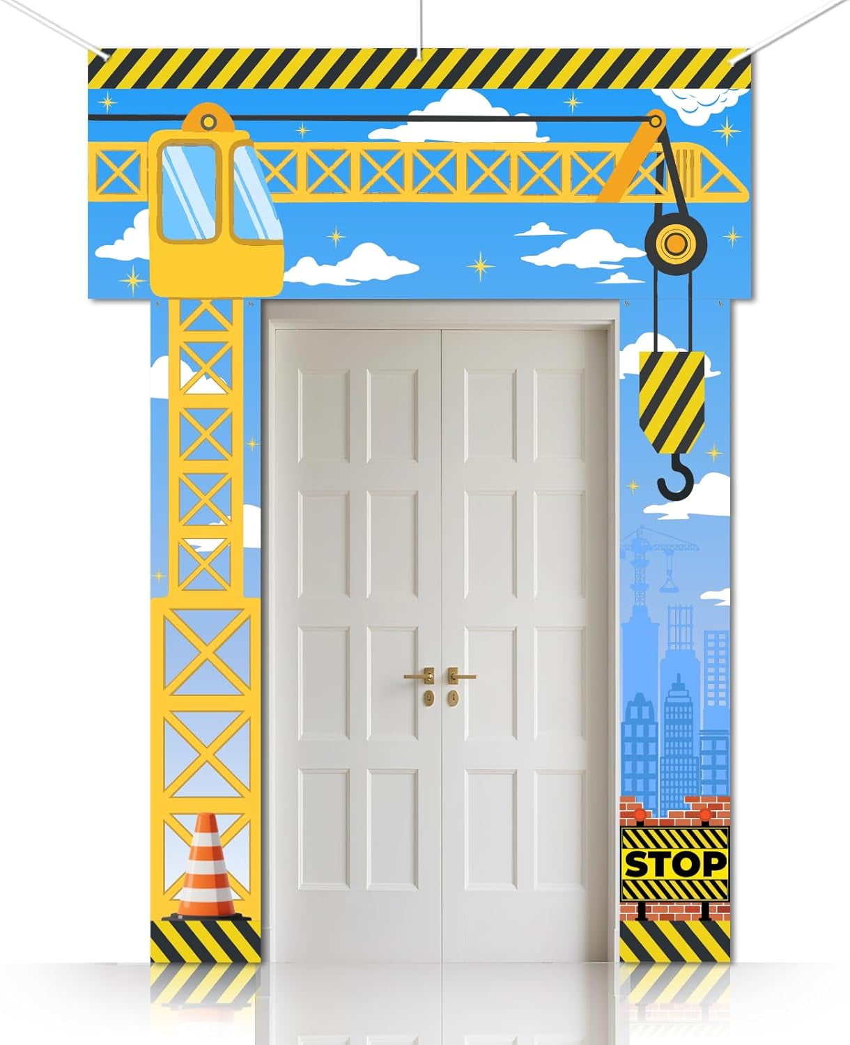 3 Pcs Construction Party Decorations Porch Sign Banner Construction ...